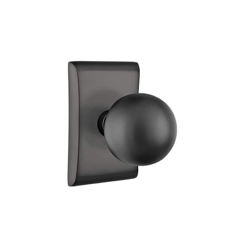 Emtek Privacy Knobset w/ Neos Rosette and Orb Knob | Wayfair